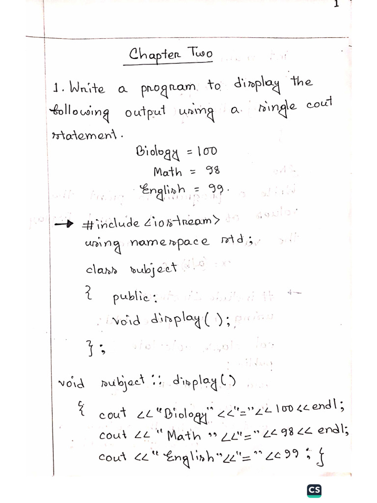 CPP Lab Report (Hand Write) | PDF