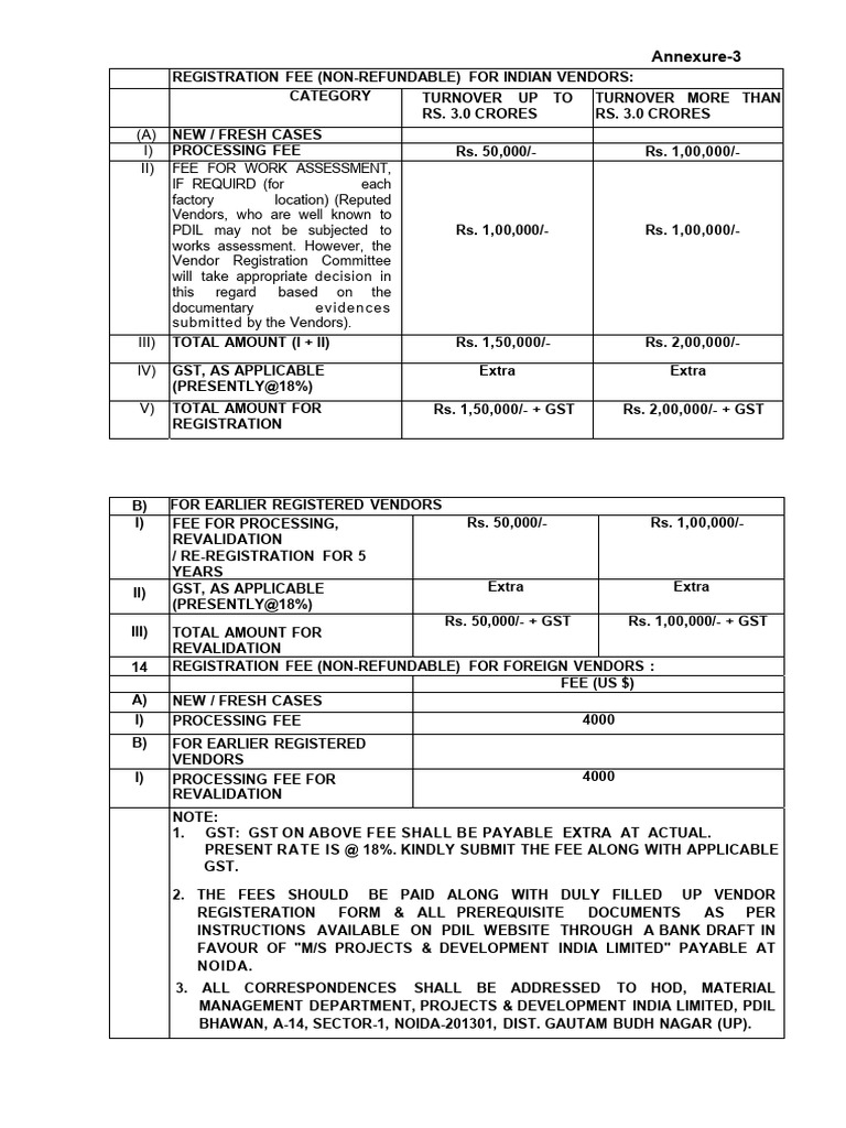 Annexure 3 - Fee Structure | PDF | Government | Taxes