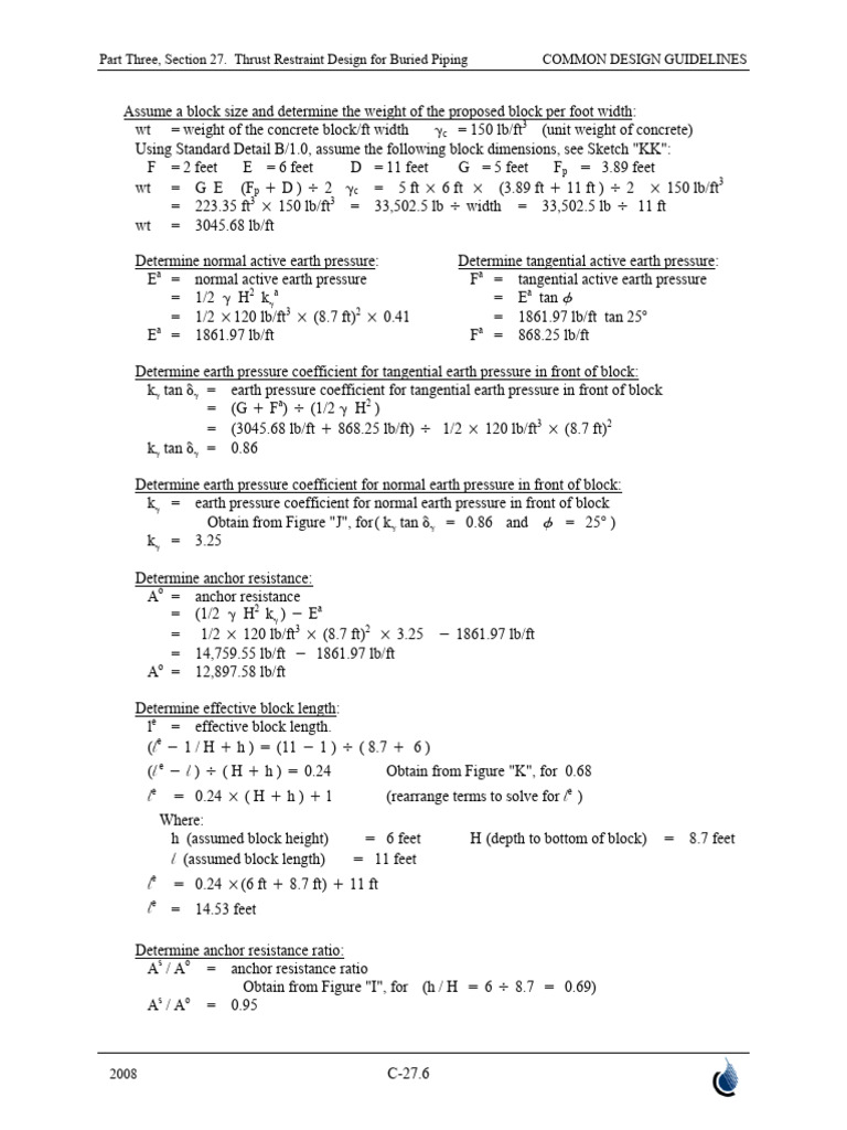 Thrust Restraint Design for Piping | PDF