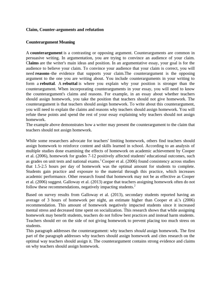 Claim, Counter Arguement and Refutation | PDF | Fallacy | Argument
