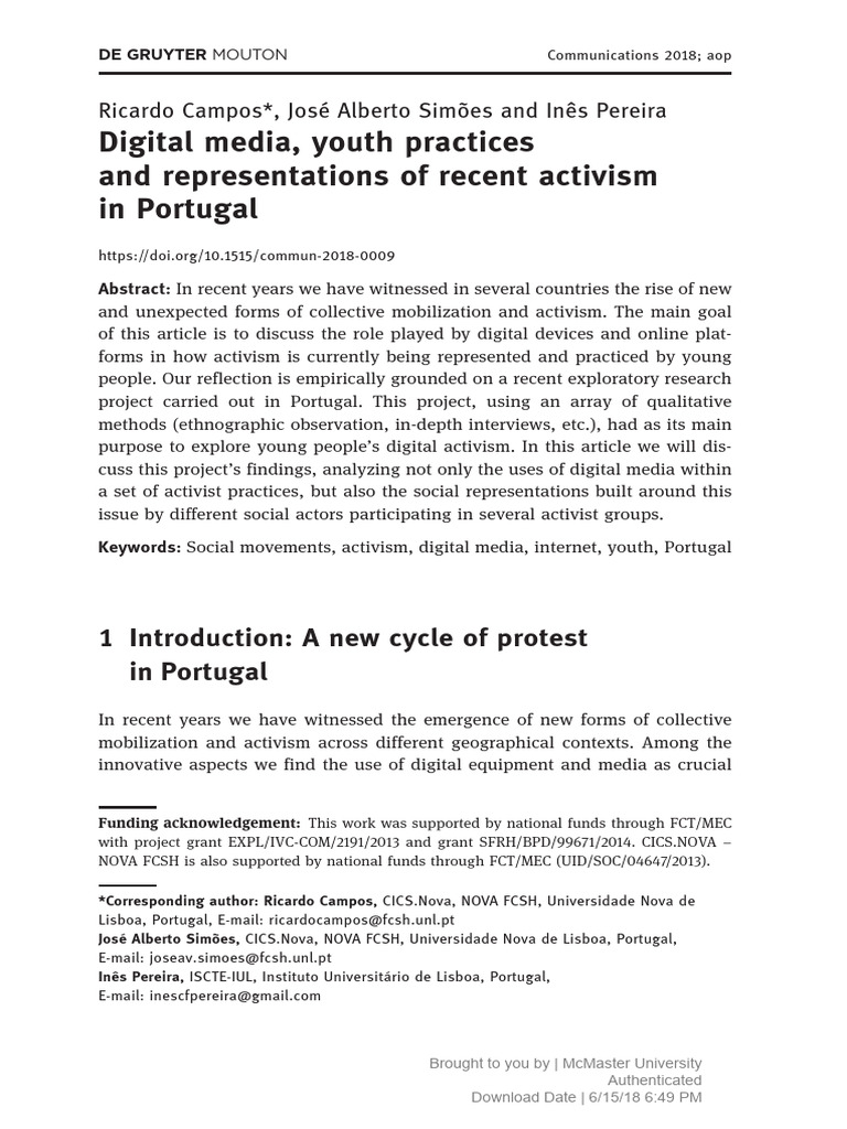 Digital Media Youth Practices and Repres | PDF | Activism | Internet