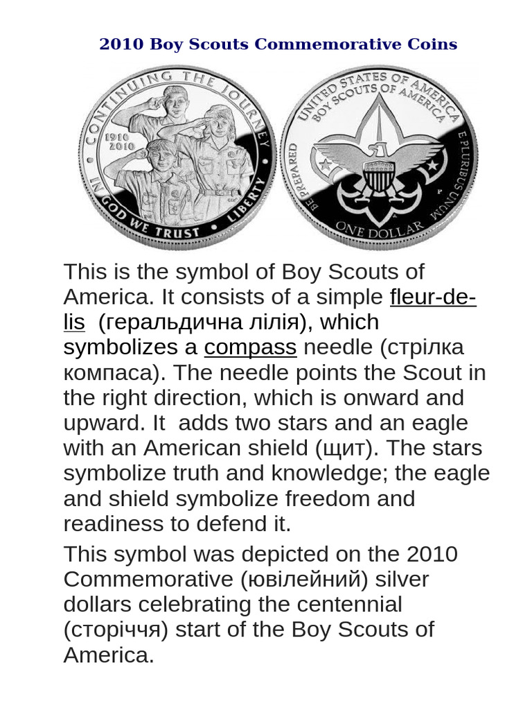 2010 Boy Scouts Commemorative Coins | PDF