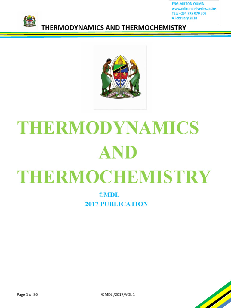 Thermodynamics and Thermochemistry Final 1-1-1 | PDF | Heat | Thermodynamic Equilibrium