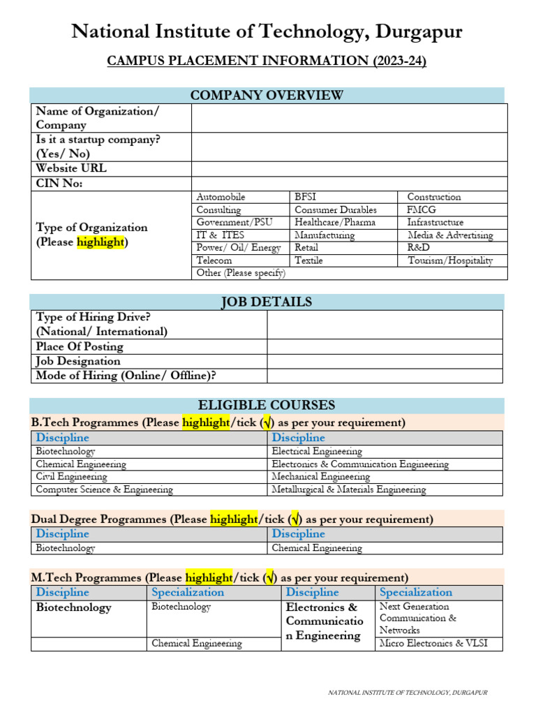 NIT Durgapur Placement Guide | PDF | Engineering | Physical Sciences