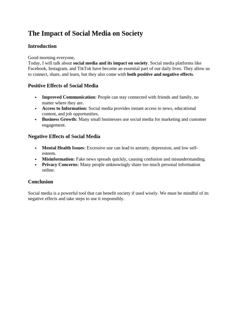 The Impact of Social Media on Society | PDF