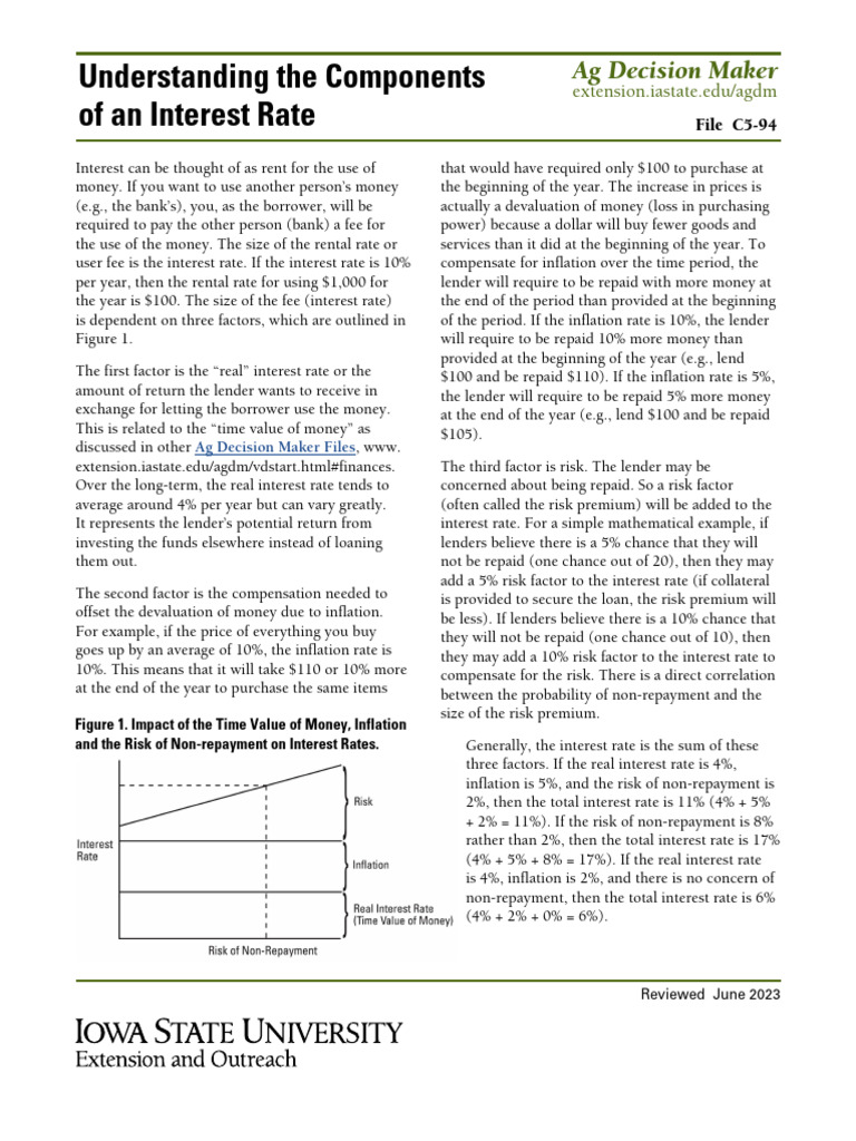 Understanding the Components of an Interest rate | PDF | Interest ...