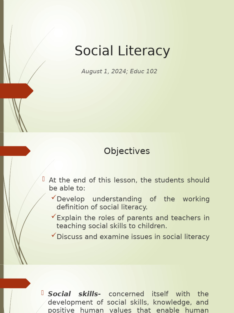 Understanding Social Literacy Skills | PDF | Empathy | Social Skills