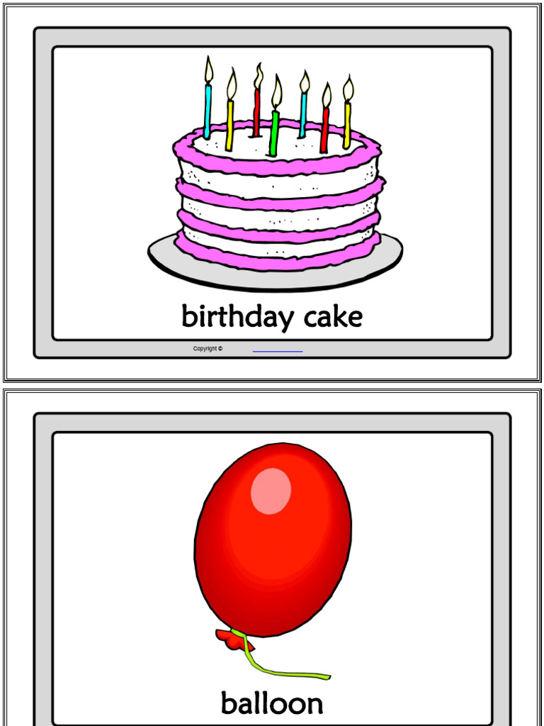 Birthday Vocabulary Flashcards | PDF