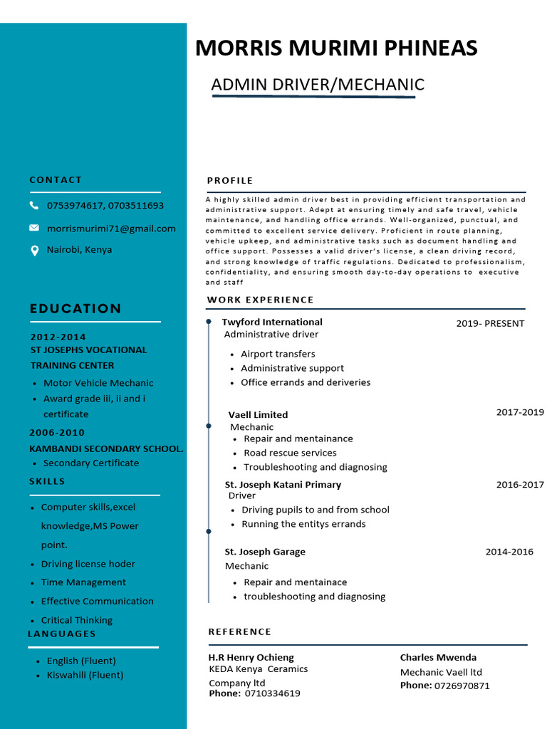 Admin Driver & Mechanic Profile | PDF | Vehicles | Transport
