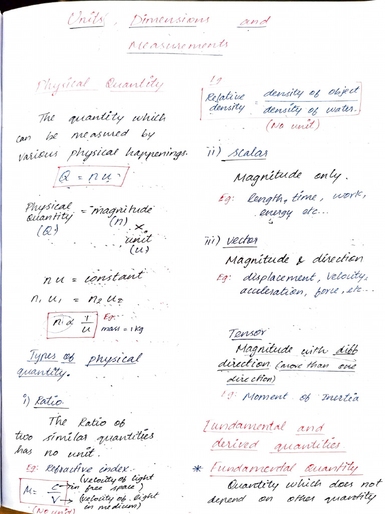 Physics 11 Unit 1 | PDF