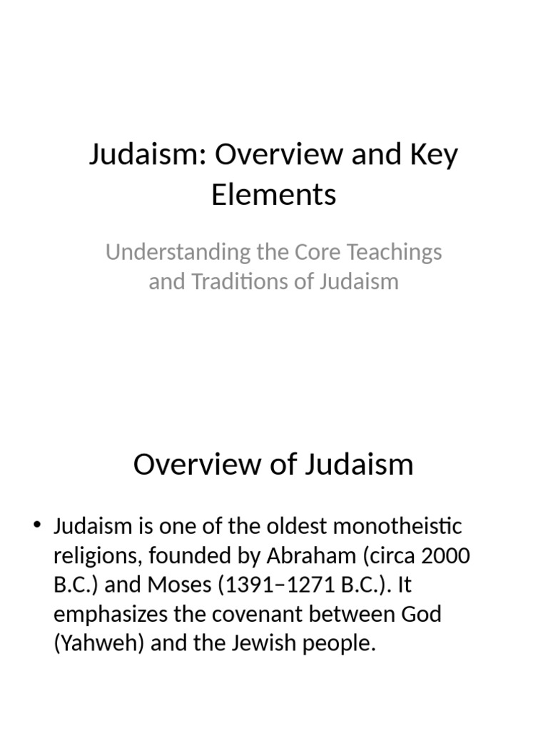 Judaism Overview and Key Elements | PDF