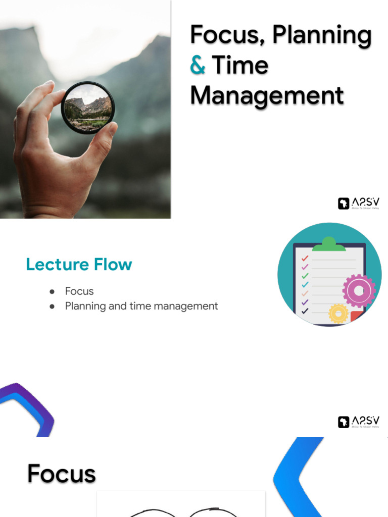 Focus, Time Management and Planning | PDF | Flow (Psychology ...