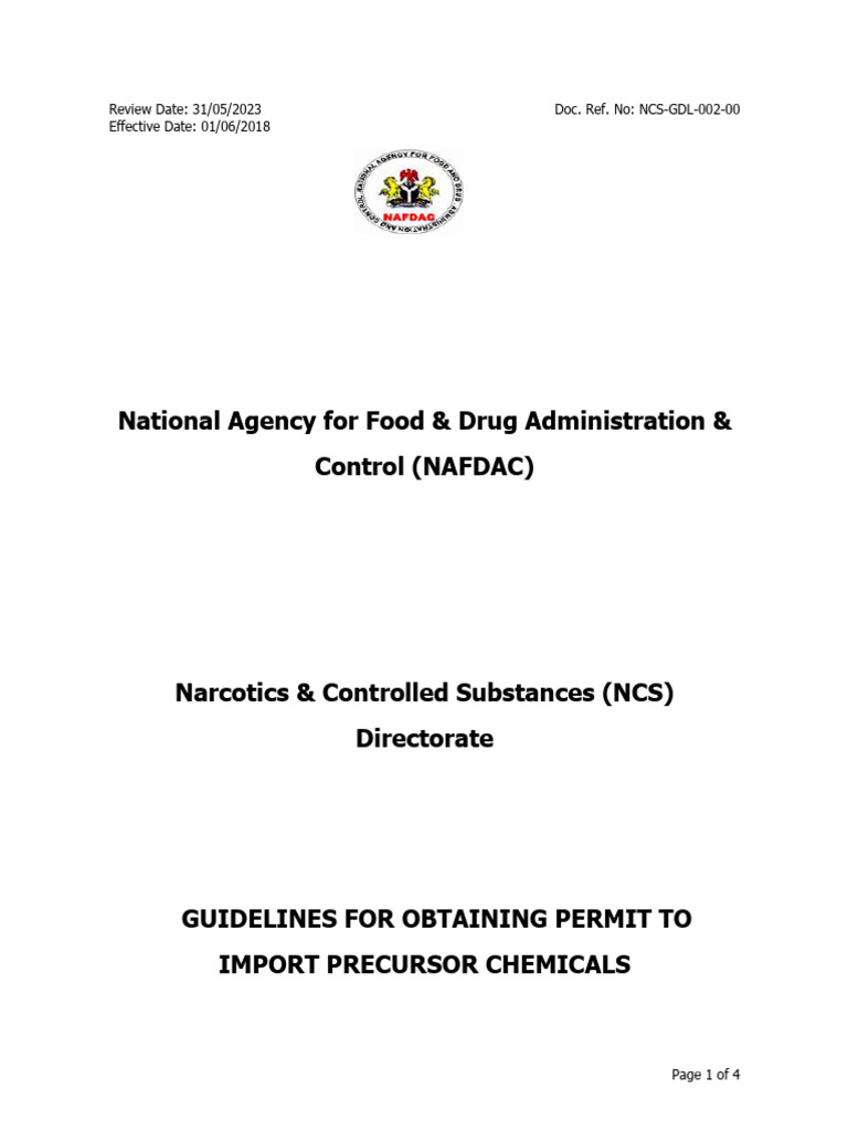 Import Precursor Chemicals Guide | PDF | Controlled Substance ...