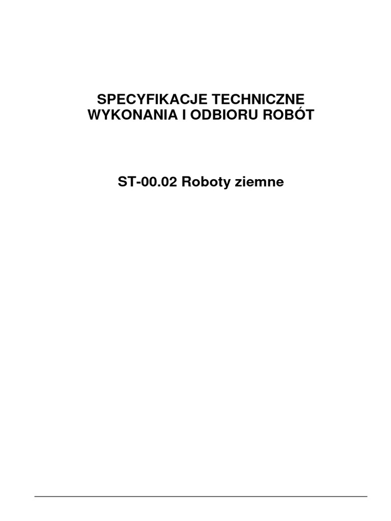 ST-00.02 Roboty Ziemne | PDF
