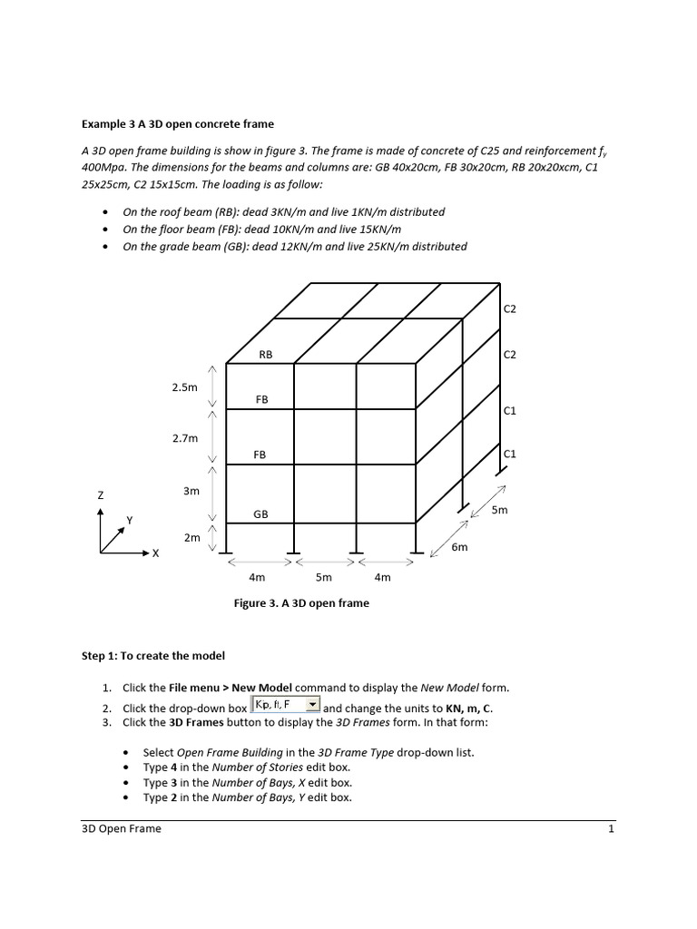 3D Example | PDF | Beam (Structure) | Button (Computing)
