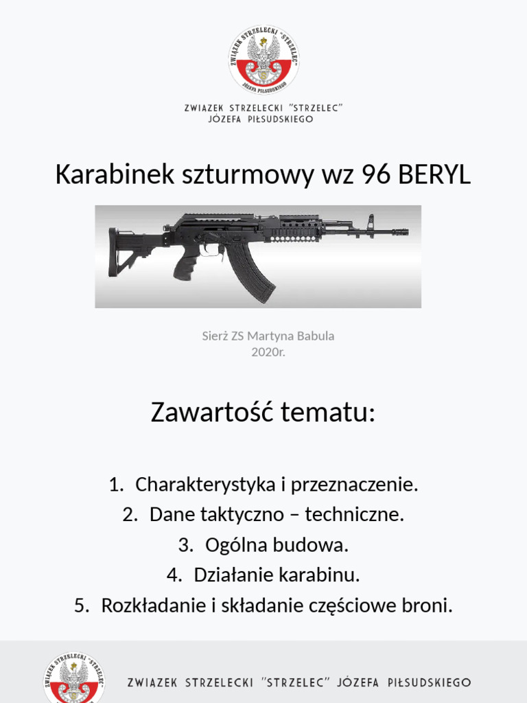 Karabinek Szturmowy WZ 96 BERYL | PDF