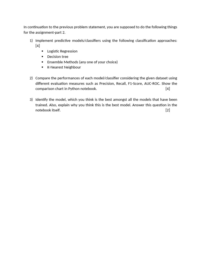 Assignment Problem Statement - Part 2 | PDF