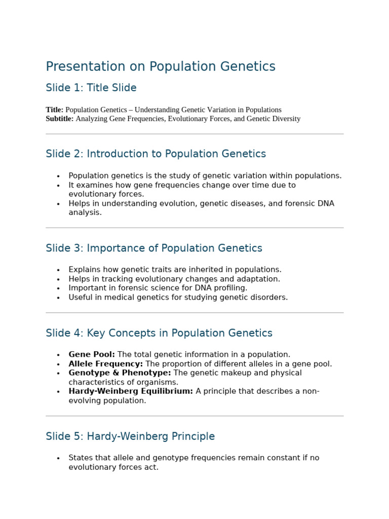 population Genetics | PDF | Population Genetics | Genetics