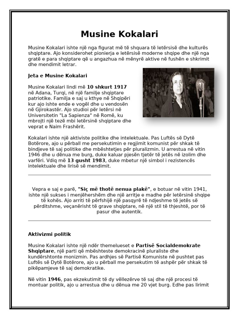 Musine Kokalari | PDF