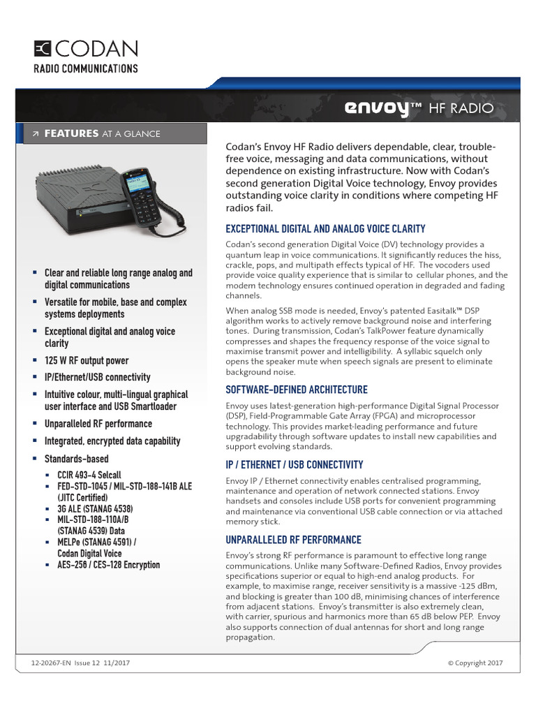 Codan Envoy HF Radio - Issue12 | PDF | Radio | High Frequency