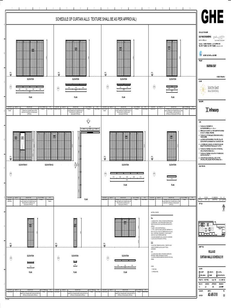 Curtain Wall Schedule and Specifications | PDF | Glass Engineering And ...