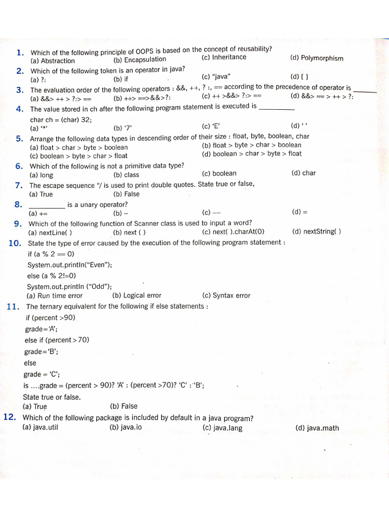 ICSE Computer Science Notes3 | PDF