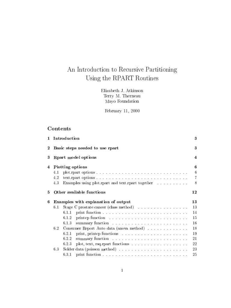 Àrticulo Abreviado RPart | PDF | Errors And Residuals | Regression Analysis