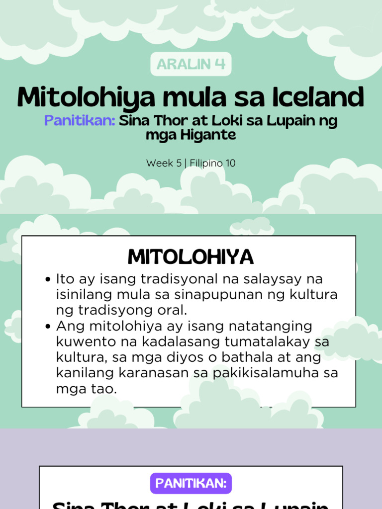 ARALIN 4 (Mitolohiya Mula Sa Iceland) | PDF