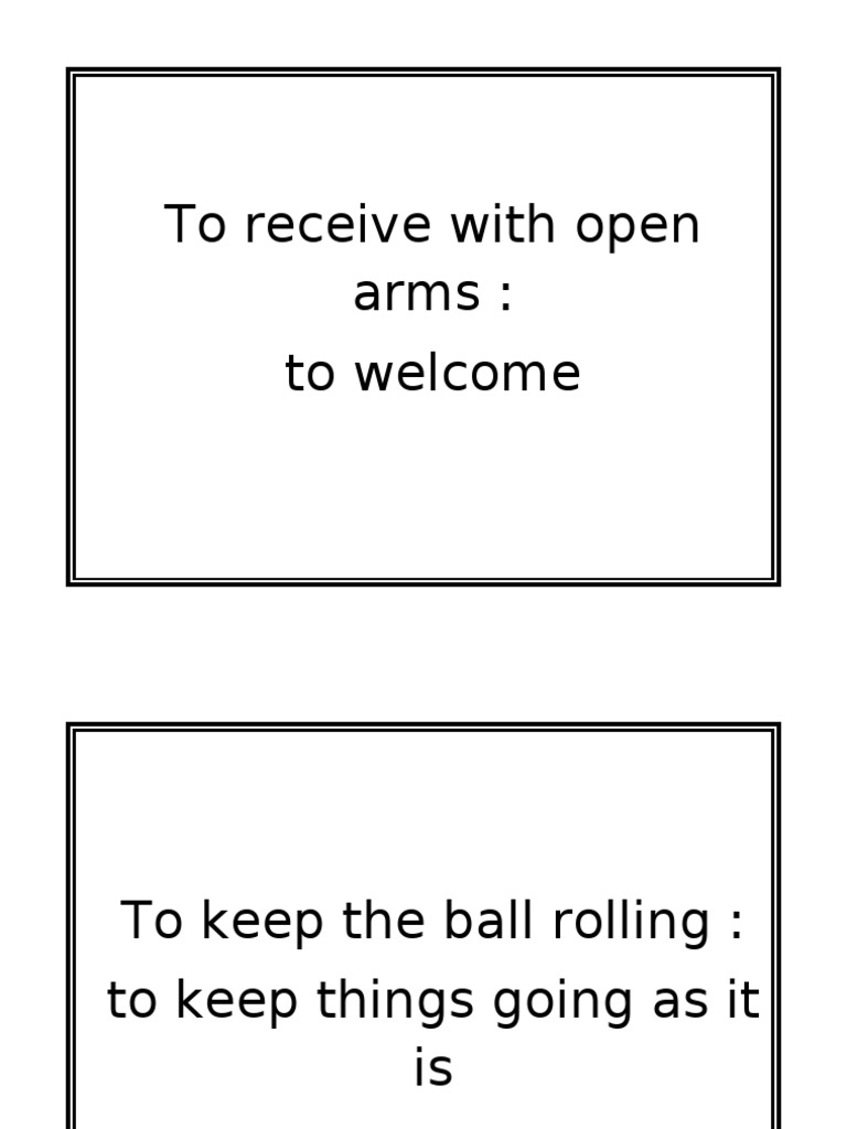 To Receive With Open Arms: To Welcome | PDF
