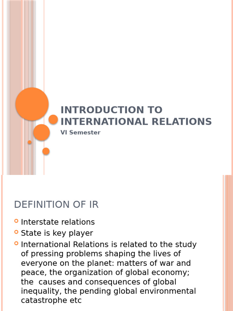 Overview of International Relations Concepts | PDF | International ...
