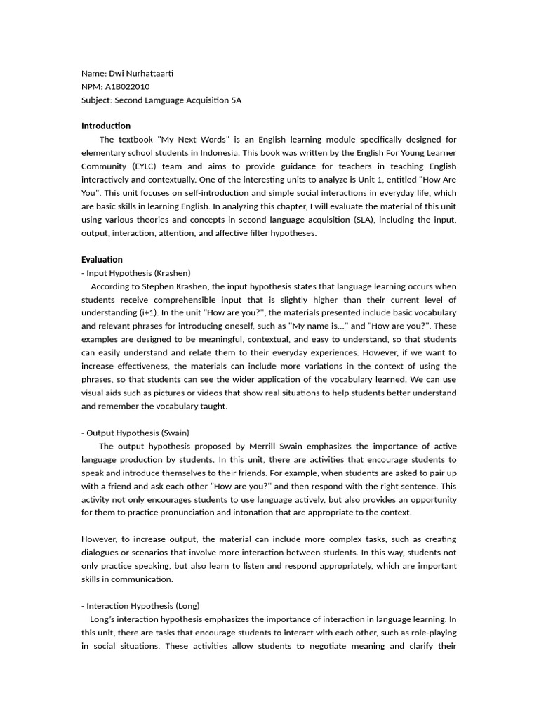 SLA 3 | PDF | Second Language Acquisition | Language Acquisition