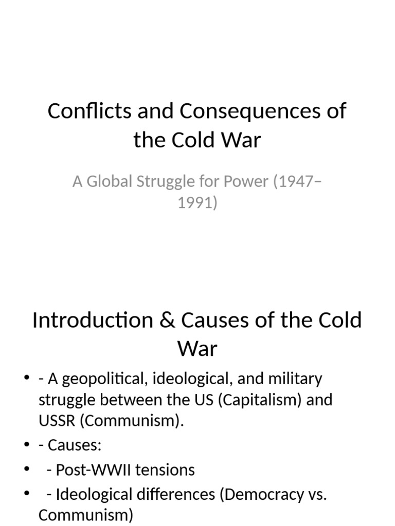 Cold War: Causes, Conflicts, and Impact | PDF