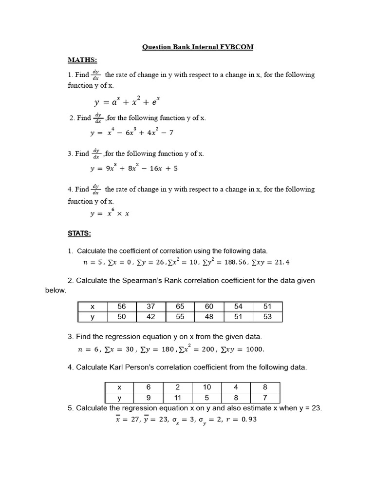 Question Bank Internal FYBCOM | PDF