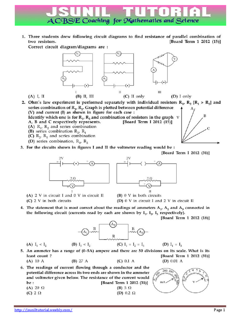 Class 10 Electricity Lab Questions | PDF