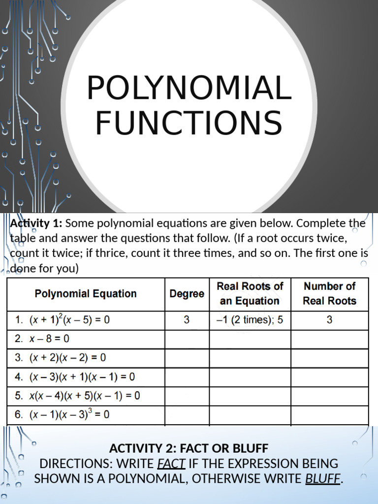 Polynomial Functions | PDF