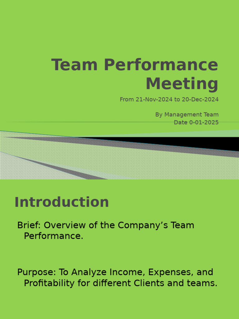 Team Performance Analysis Report | PDF