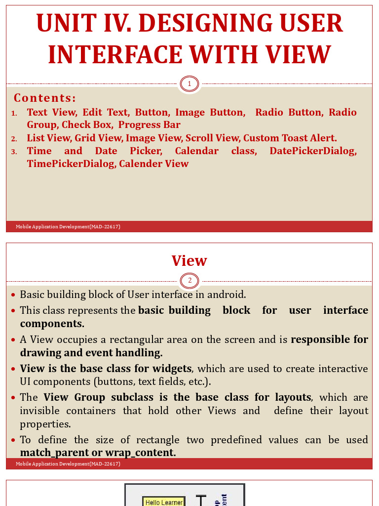 Mad Unit IV. Designing User Interface With View | PDF | Mobile App ...