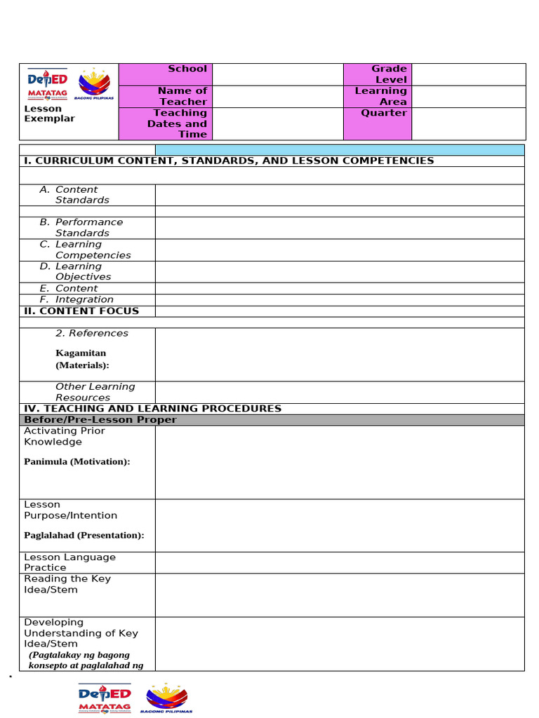 Lesson Plan Structure Guide | PDF