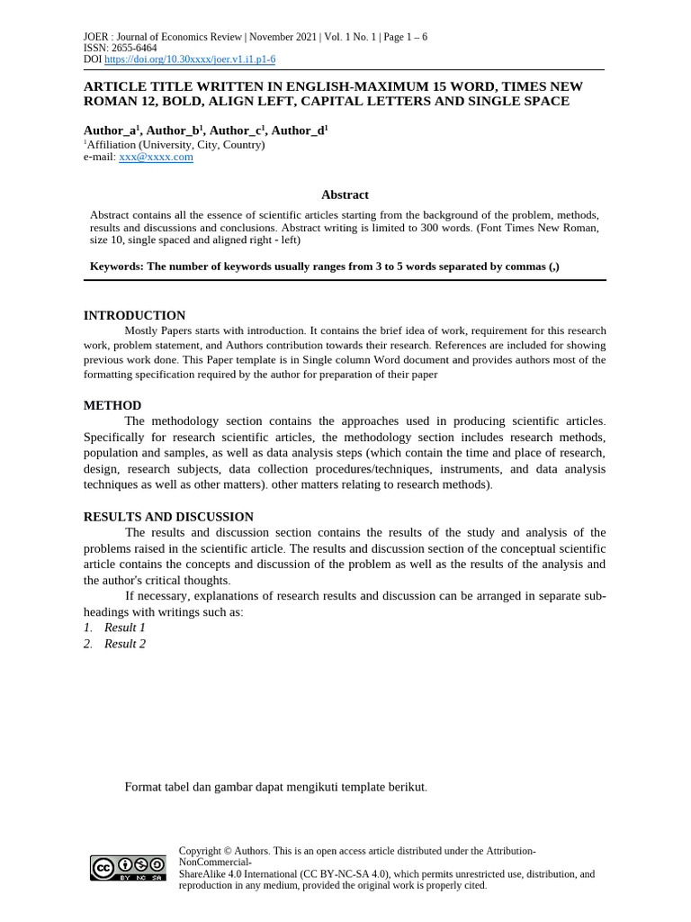 Template JOER New | PDF | Methodology | Data