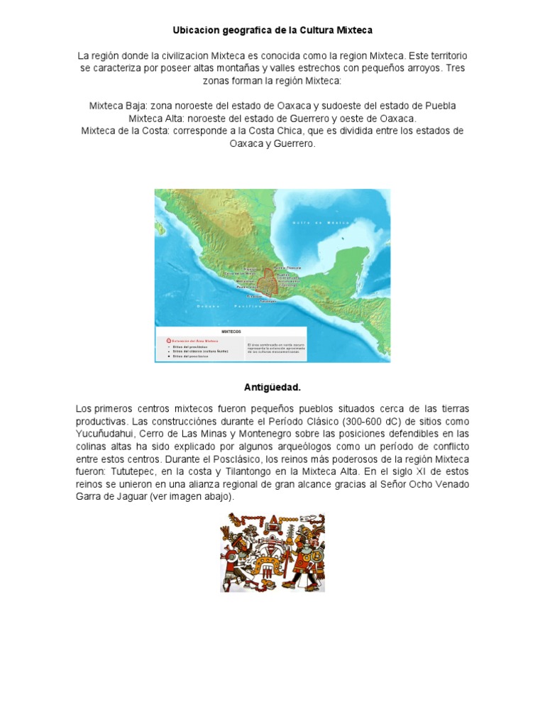 Ubicación Geográfica de la Cultura Mixteca | PDF | Agricultura | Ropa