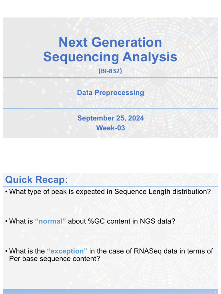 Next Generation Sequencing Analysis Lecture 05. | PDF