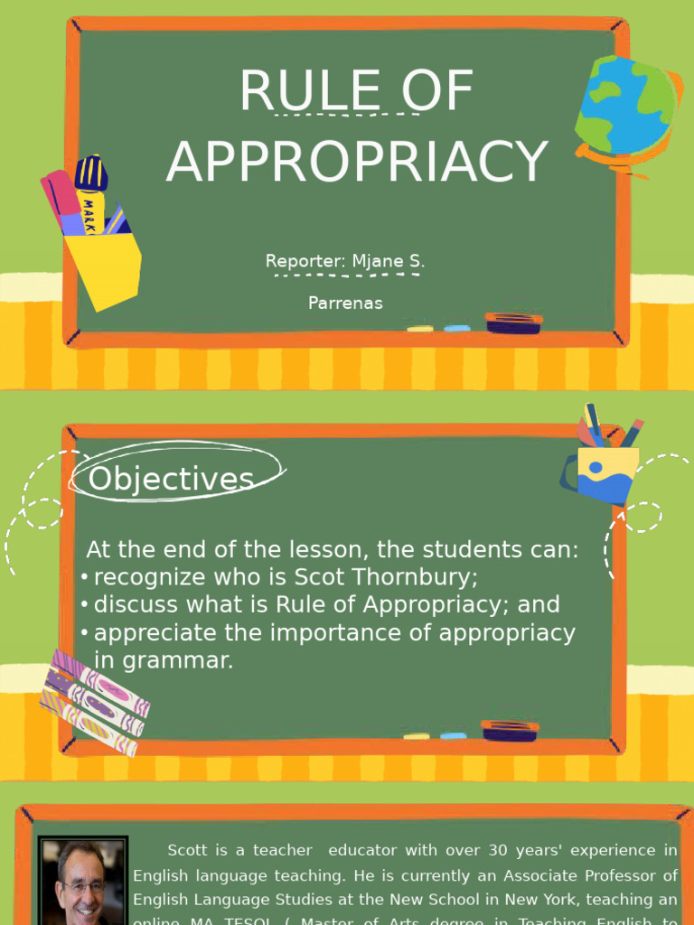 Rule of Appropriacy (PARRENAS) | PDF | English As A Second Or Foreign ...