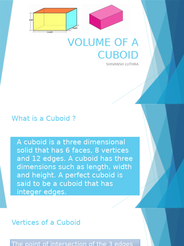 Volume of Cuboid | PDF