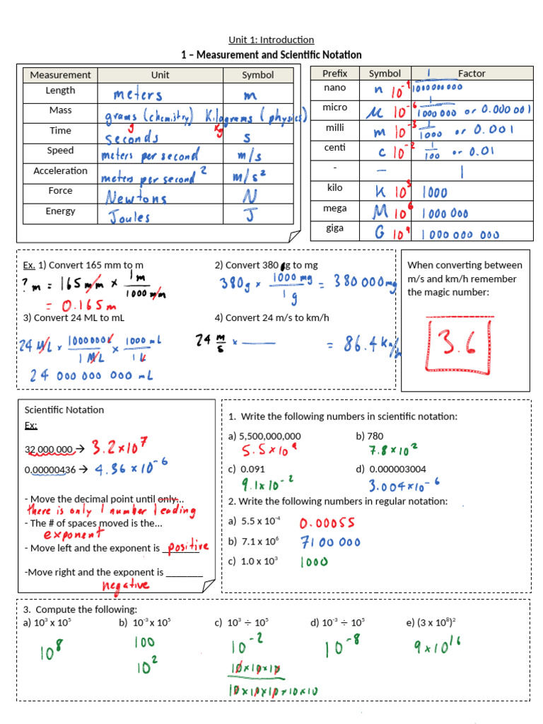 Measurement and Scientific Notation Guide | PDF
