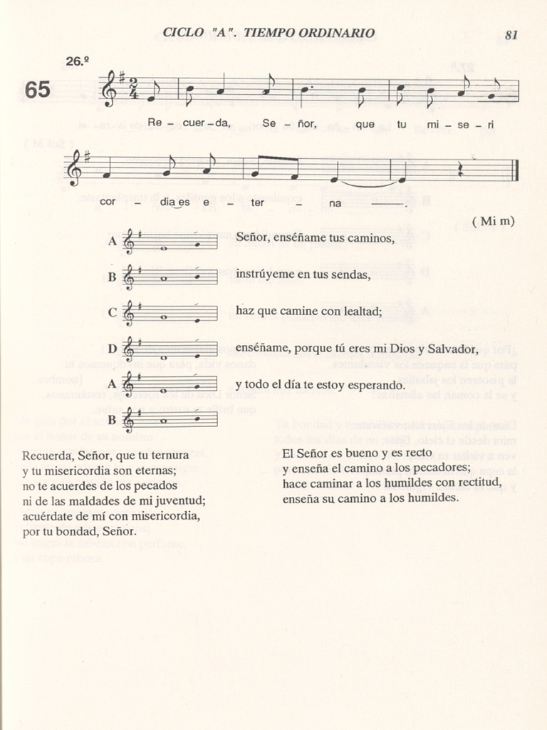 Salmo 24 - Recuerda Señor Que Tu Misericordia Es Eterna | PDF