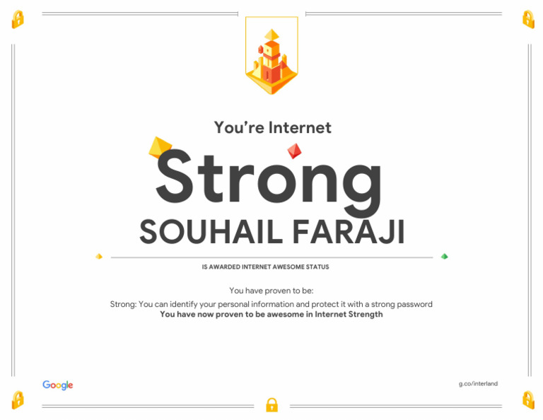 Google InterlandxxxxxxI Certificate of Strongness | PDF
