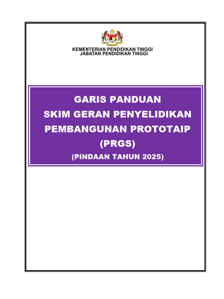 GARIS PANDUAN PRGS (PINDAAN TAHUN 2025) - Pindaan 20.1.2025 | PDF