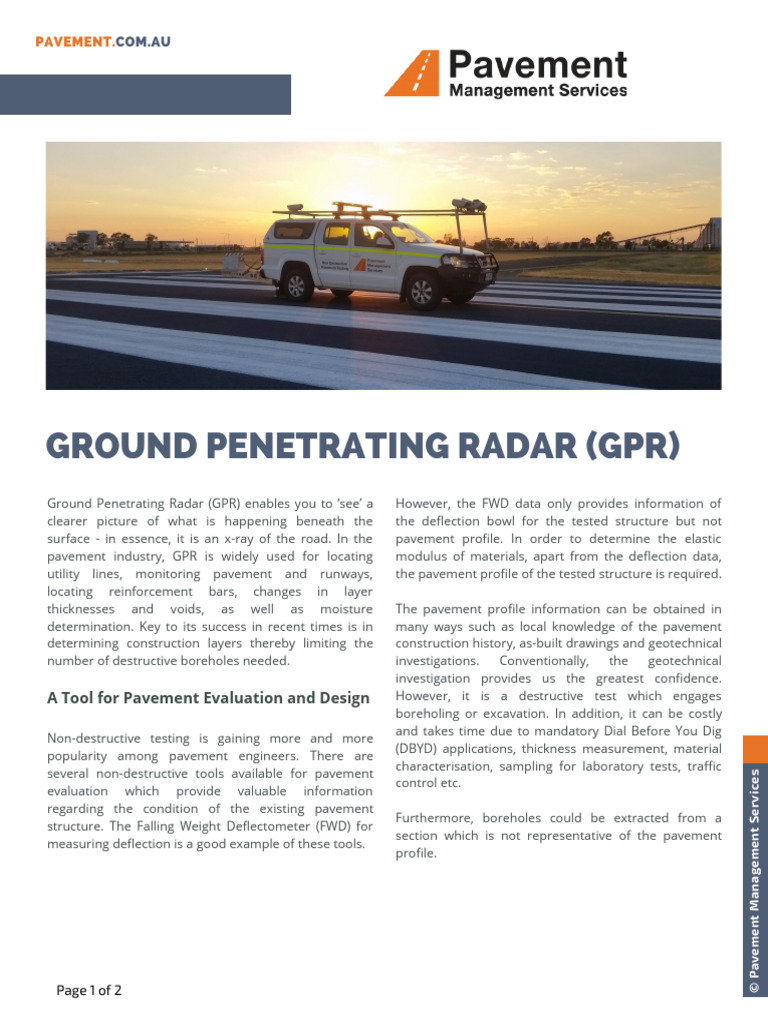 Ground Penetrating RADAR (GPR) | PDF