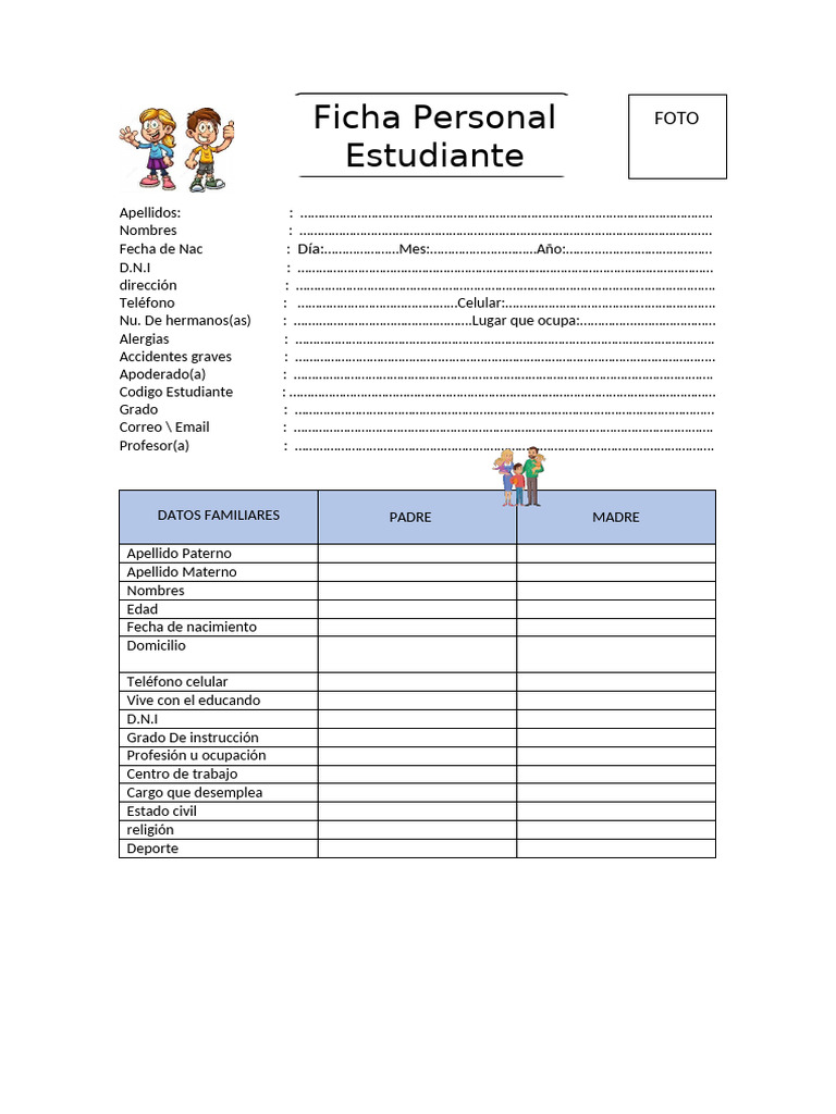 Ficha Personal Tecno | PDF