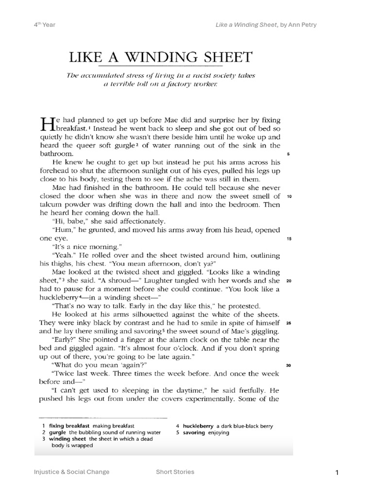 BOOKLET - Like A Winding Sheet Story and Activities | PDF | Linguistics